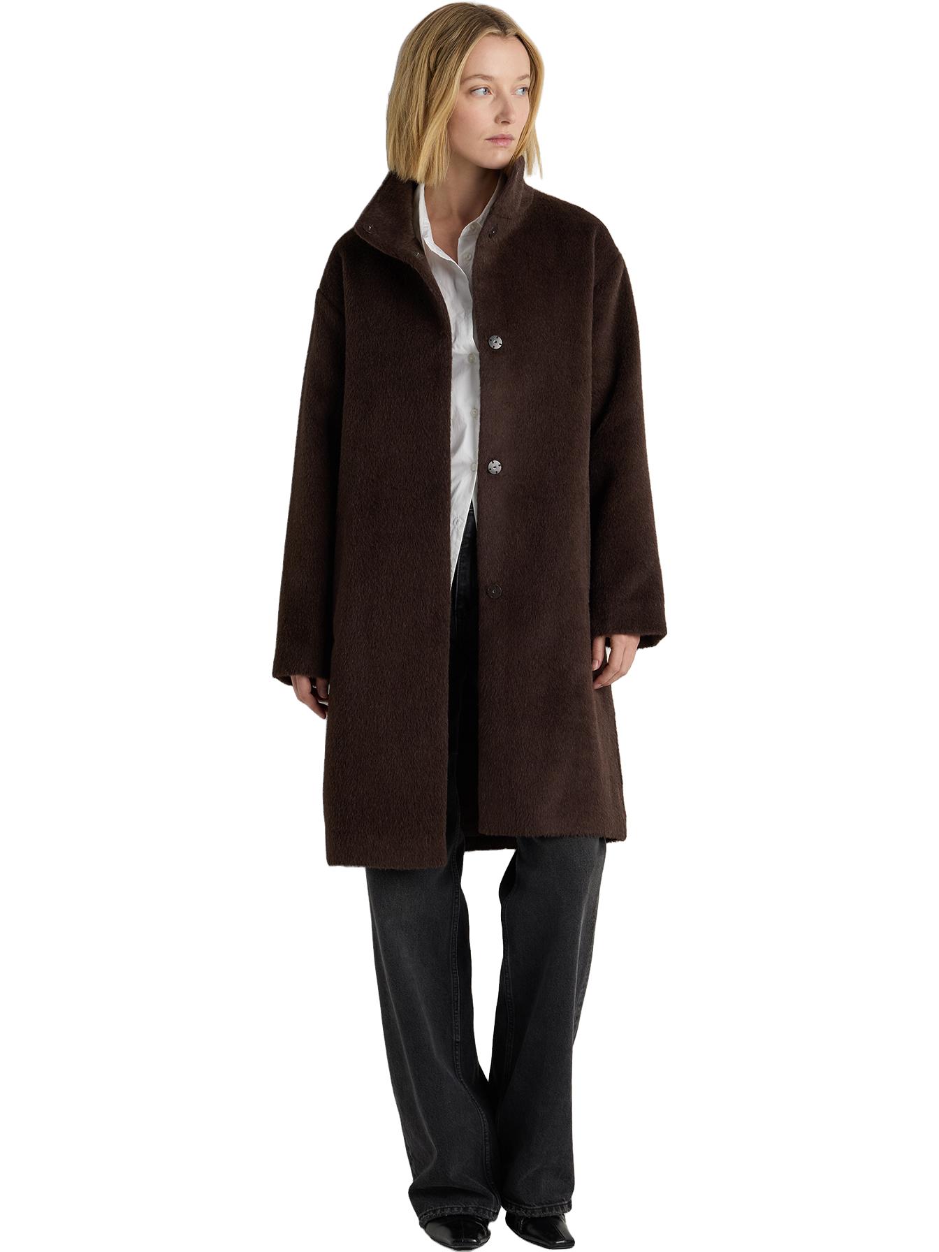 QUINCE Alpaca-Wool Stand Collar Coat